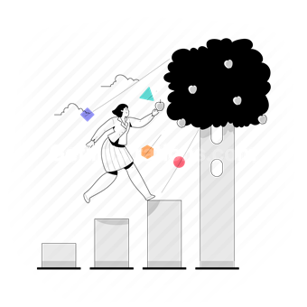 Download promotion, increase, improve, profit, employment- Block Line illustrations